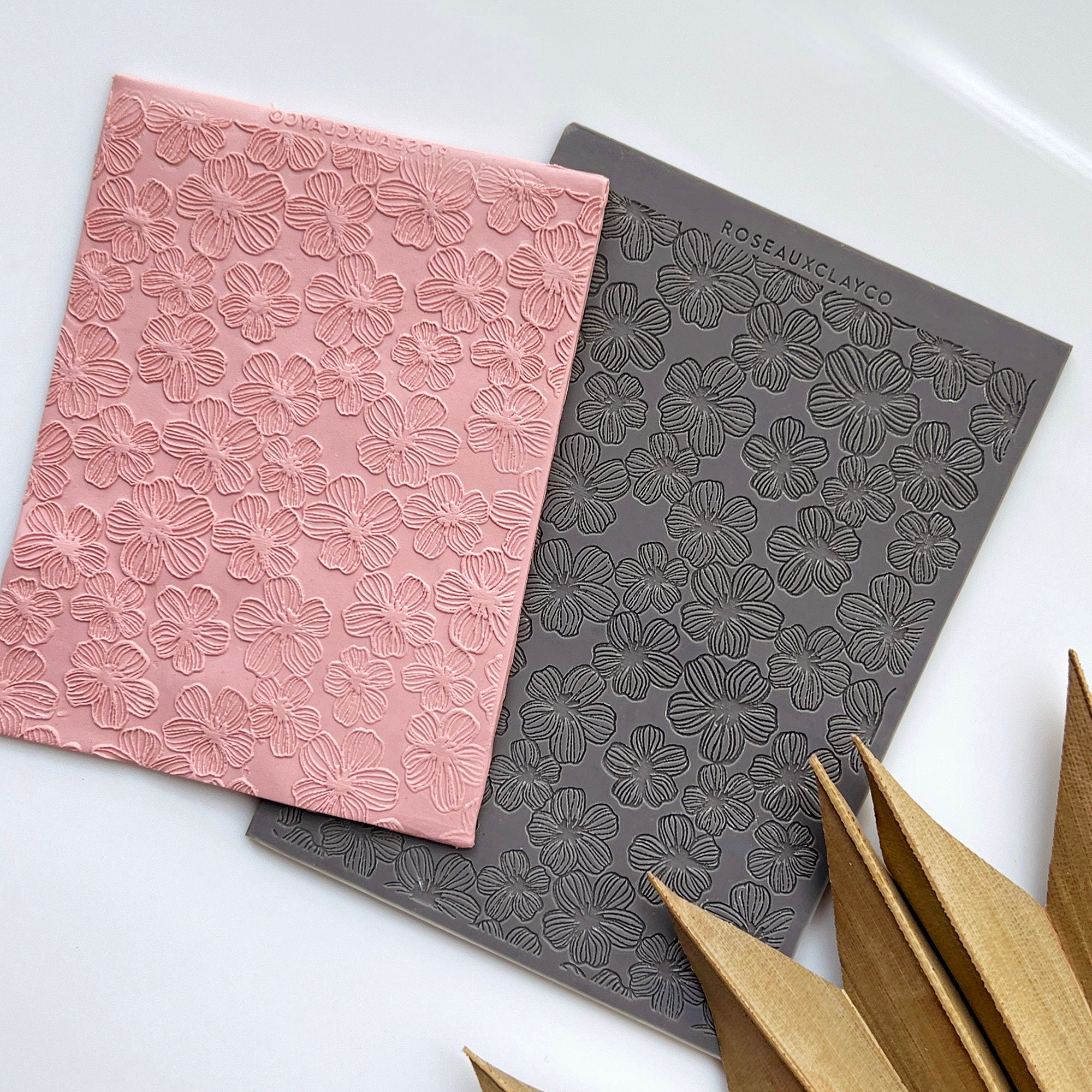 Spring Flower Polymer Clay Texture Mat | Clay Texture Sheet | Polymer ...