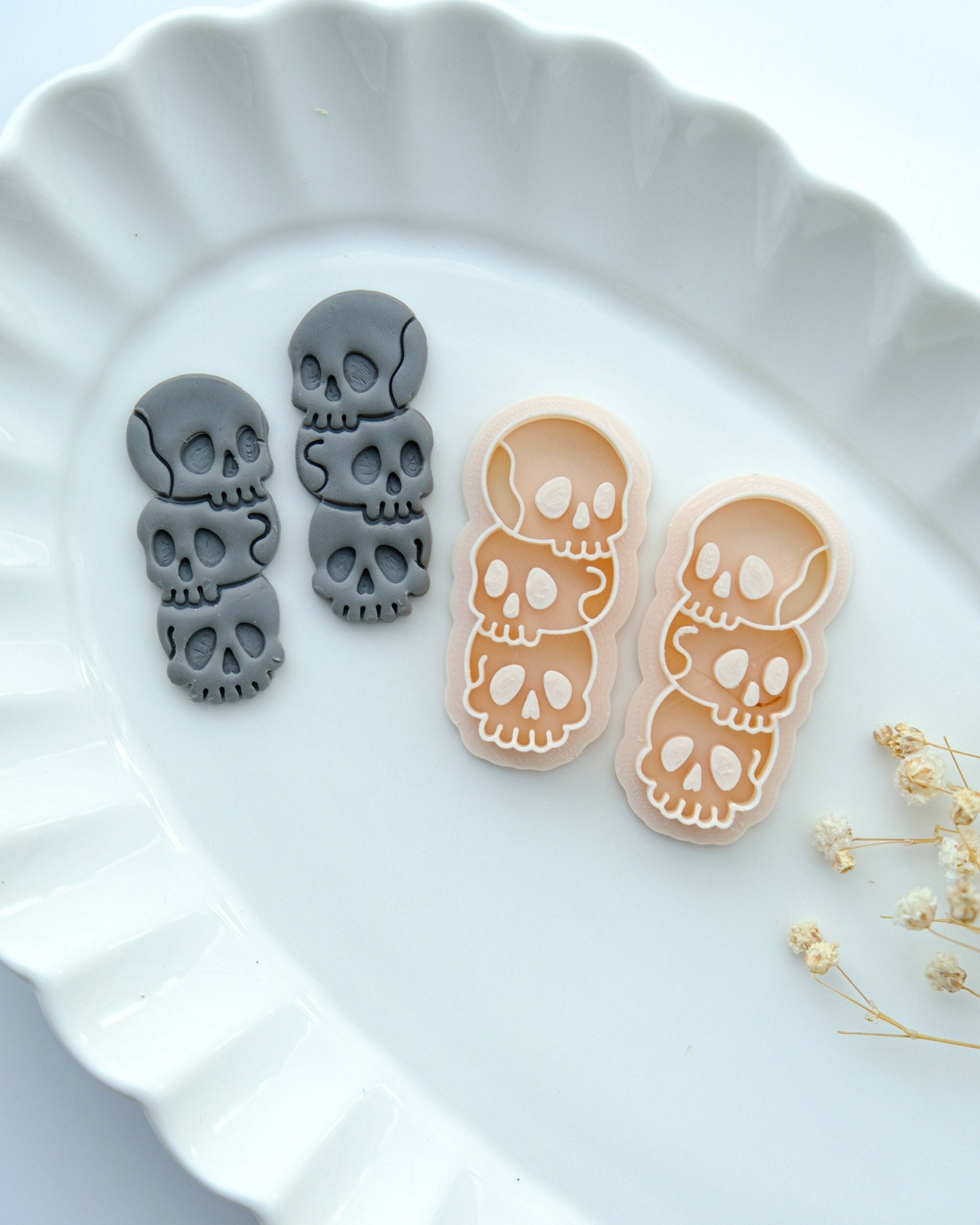 Skull Stack Halloween Clay Cutters – RoseauxClayCo
